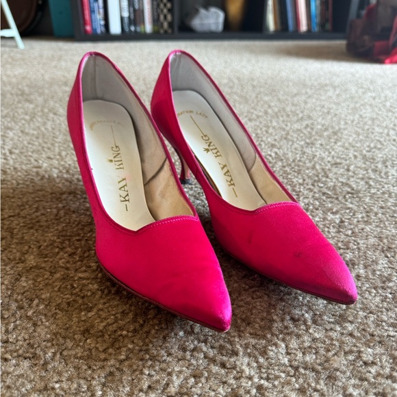 Kay King | Shoes | Kay King Vintage Hot Pink Satin Pumps | Poshmark